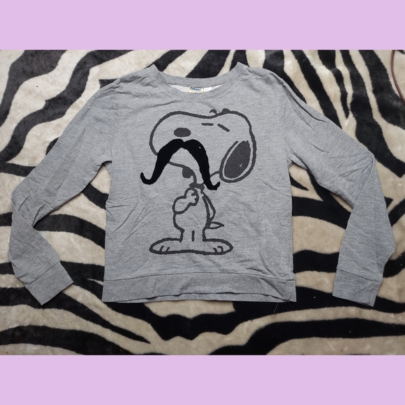Peanuts | Tops | Charlie Brown Snoopy Longsleeve Mustache | Poshmark
